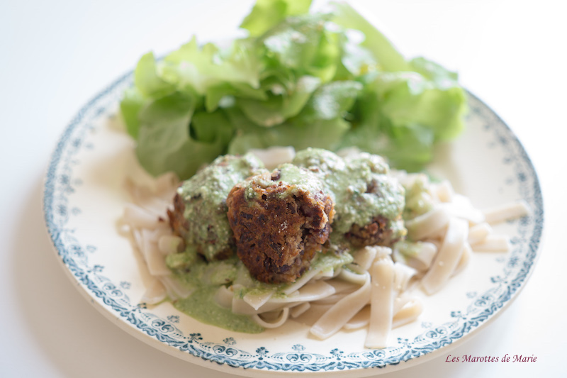[vegan] Boulettes de haricots rouges et coulis de bettes – Les Marottes ...